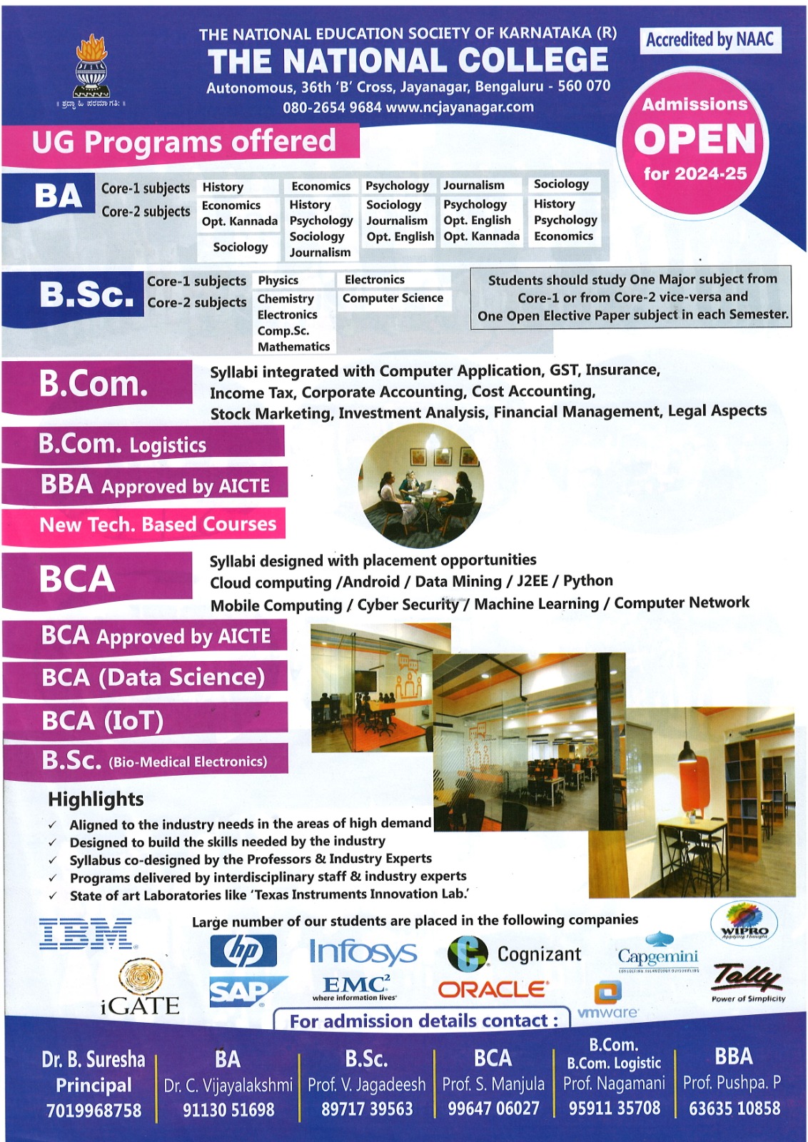 New Tech-Based UG Courses | National College Jayanagar